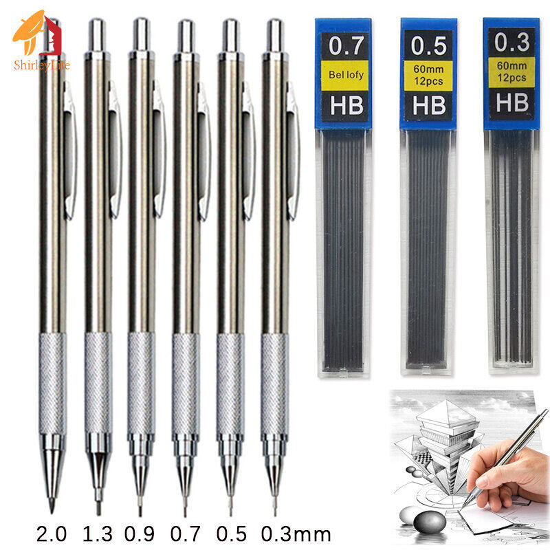 PP+Metal Mechanical Pencil Set Art Drawing Automatic Pencil with Leads ...