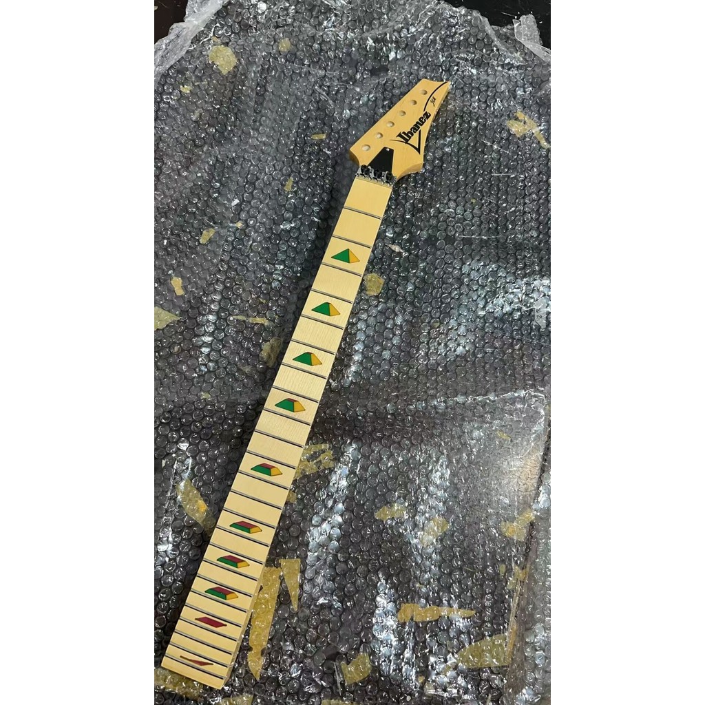 Ibanez 7V Electric Guitar Neck Pyramid Inlay Locking Nut Maple 24 Frets ...