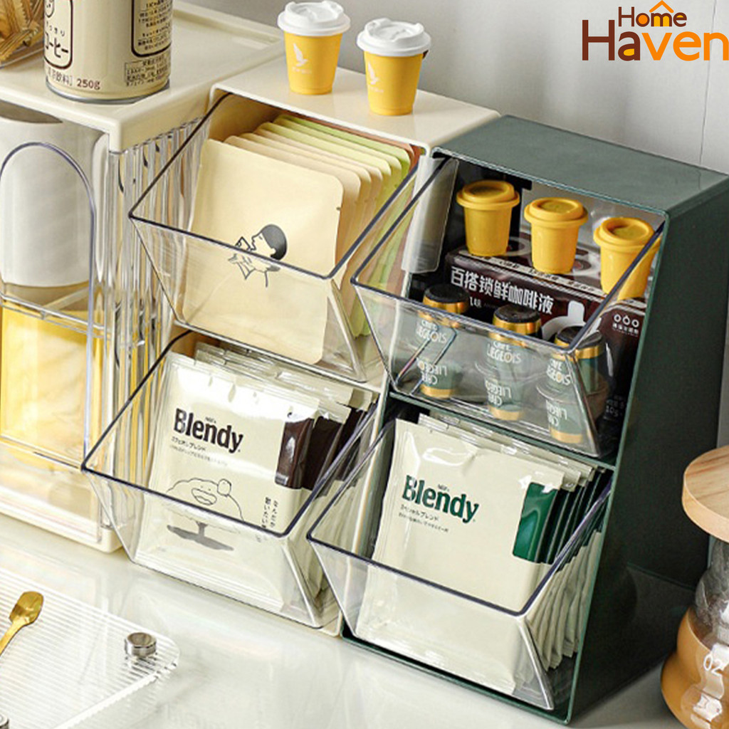 Acrylic Tea Bag Organizer Rack Coffee Storage Box Desktop Tea Display ...