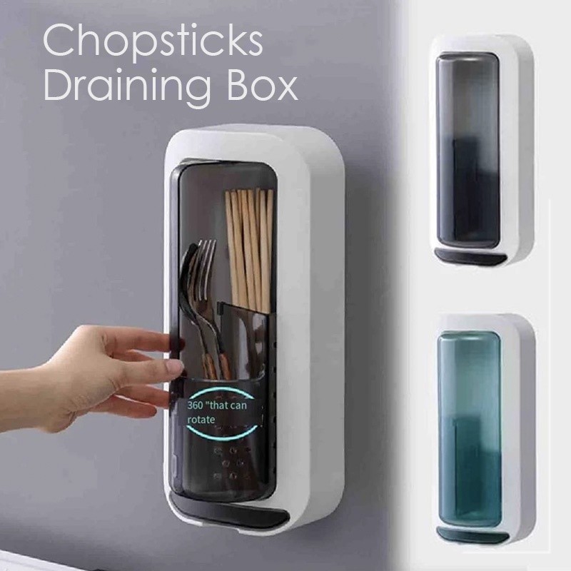 【High Quality】Rotating Utensils Spoon Fork Holder Storage Drainer ...