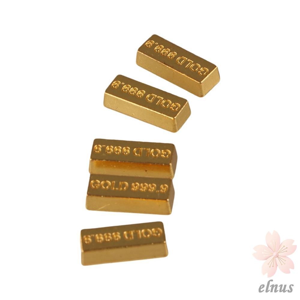 ELNUS 6pcs Miniature Gold Bars, 1:12 Doll House Accessories Gold Bar ...