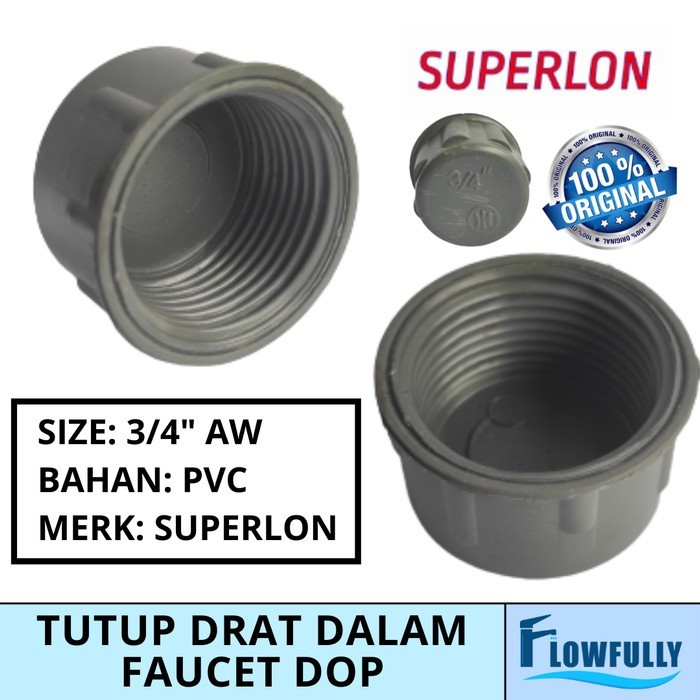Dop Drat IN 3/4 Inch Superlon Pvc Faucet Dop Cap Drat LID 3/4 Dim ...