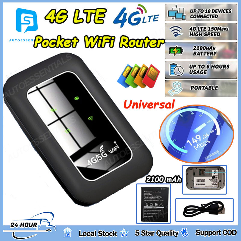 4G LTE Pocket WiFi Router Portable 150Mbps Wireless Mobile WiFi Hotspot ...