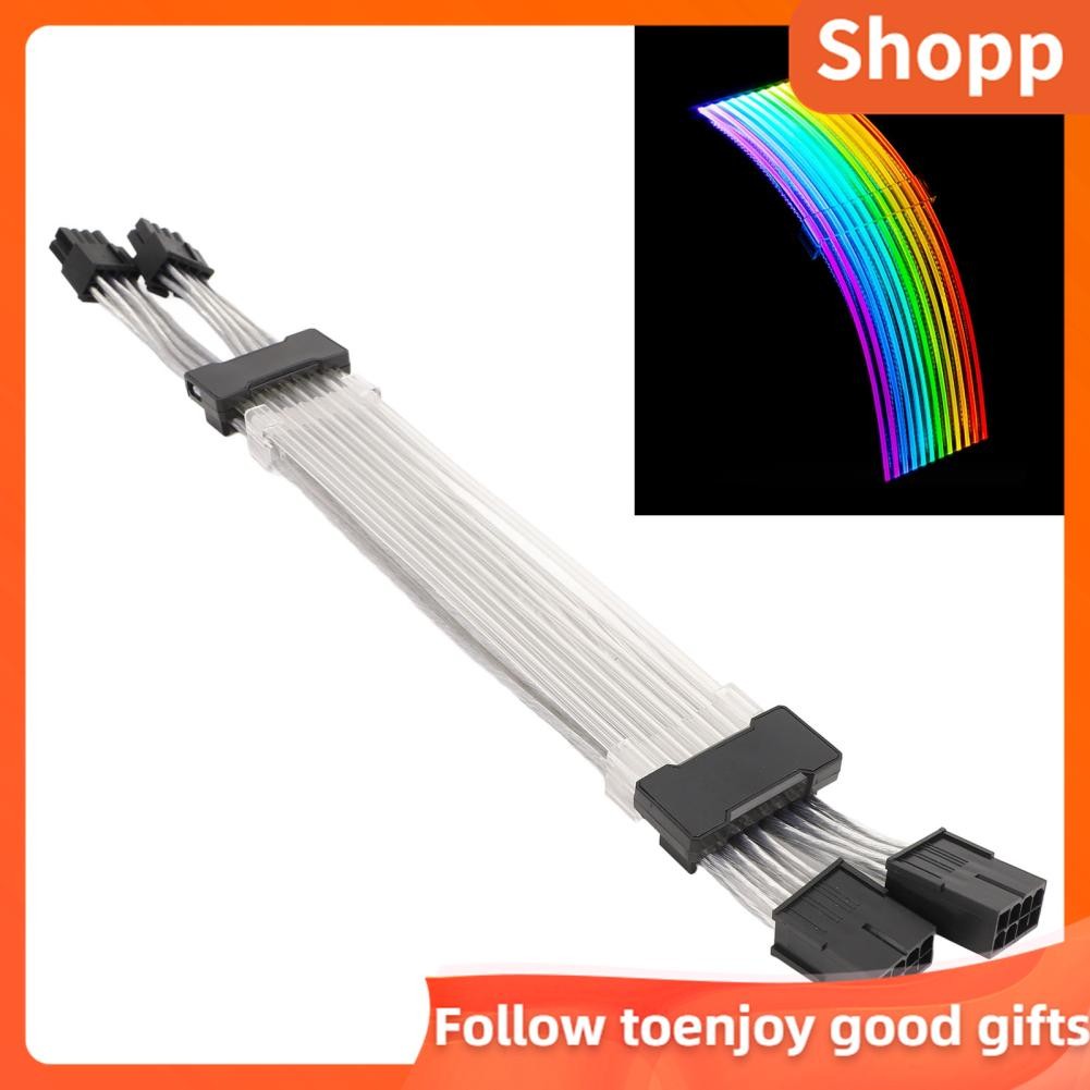 Shopp RGB GPU Cable 2x8PIN TPE Silicone Double LED Light 360 Degree ...