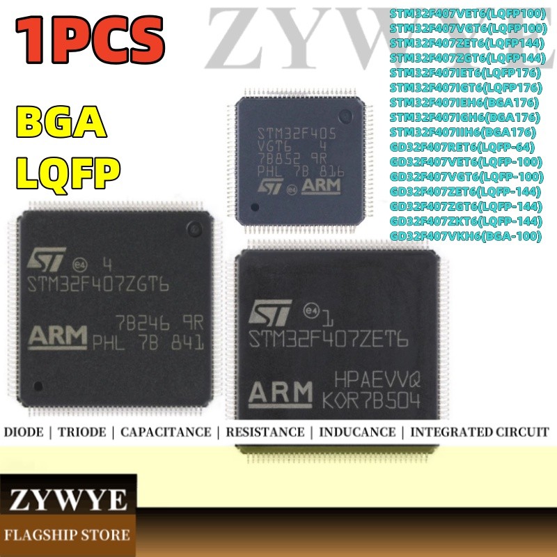 Brand New Original STM32F407VET6 STM32F407VGT6 STM32F407ZET6 GD32F407VET6 STM32F407 ZGT6 IGH6 ...