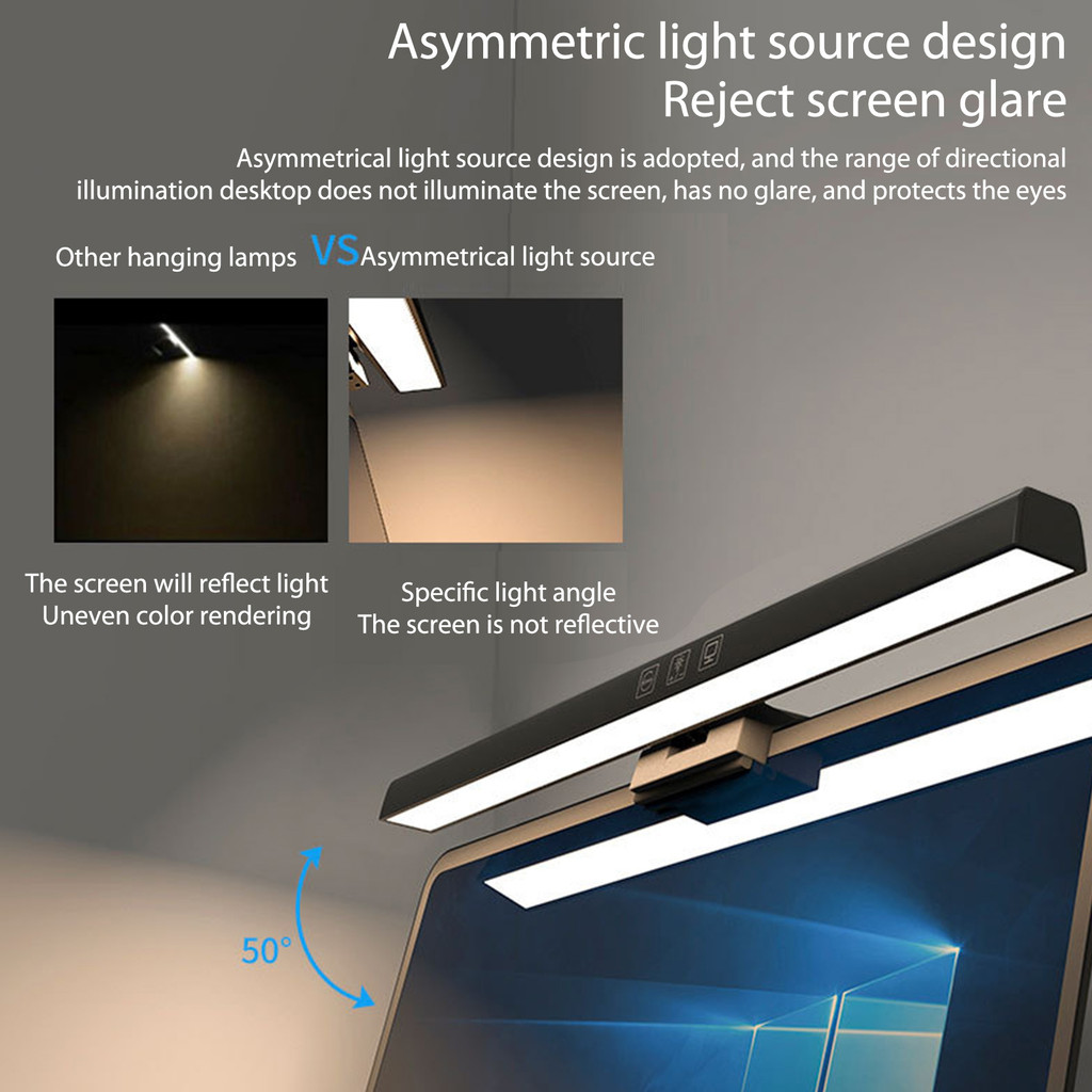 Dimming Computer Monitor Light Bar USB LED Reading Desk Lamp for Study ...