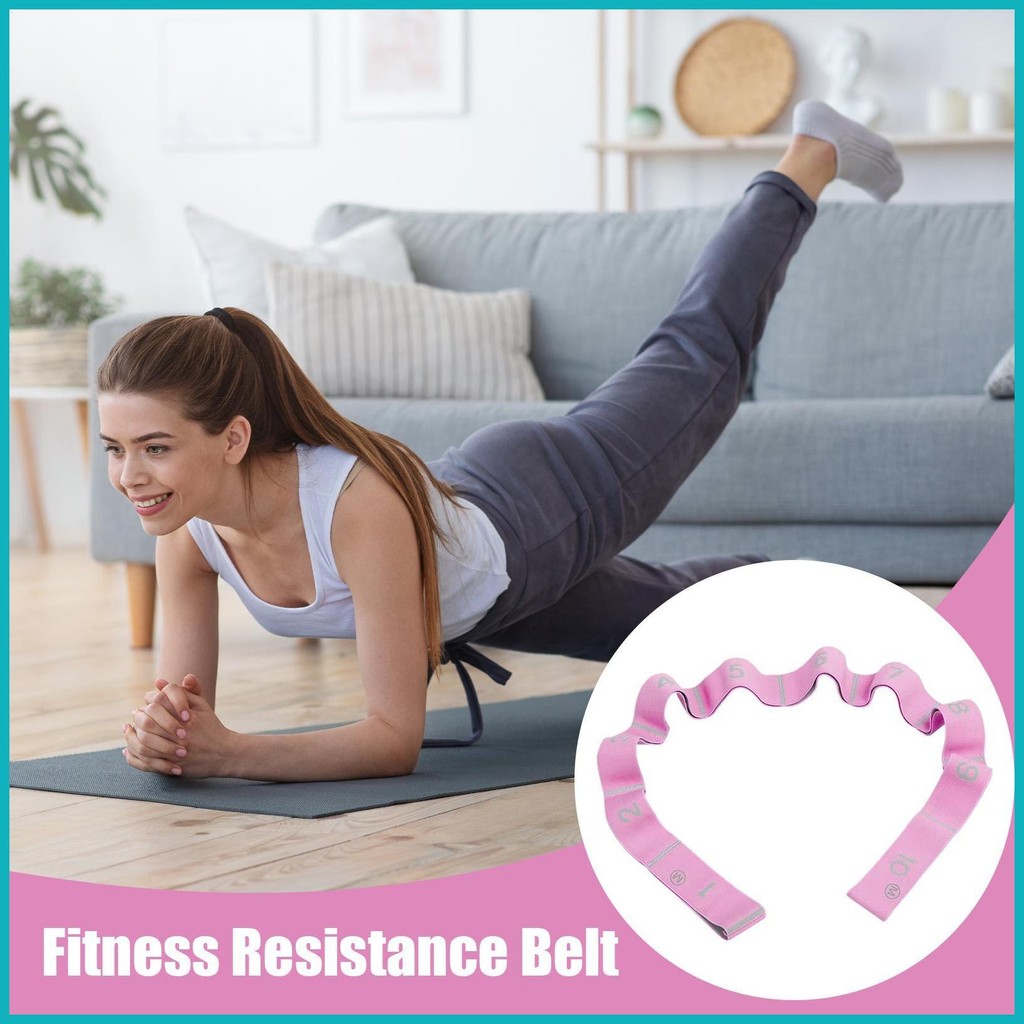 Resistance Band 10 Loops Stretch Strap Strength Bands Elastic Fitness ...