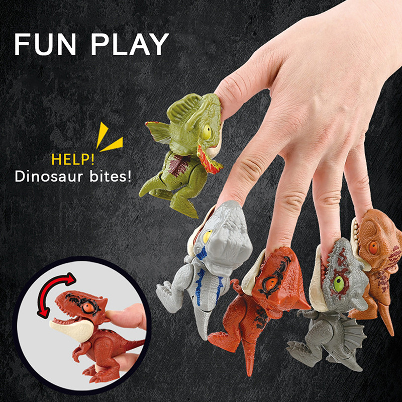 IGO Biting Finger Dinosaurs Movable Joints Mini Simulation Dinosaur ...