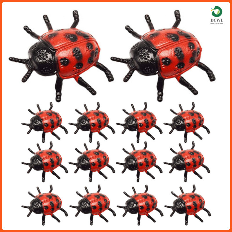 Pcs Ladybug Model Mini Decor Toys Fake Bugs Realistic Models Simulation ...