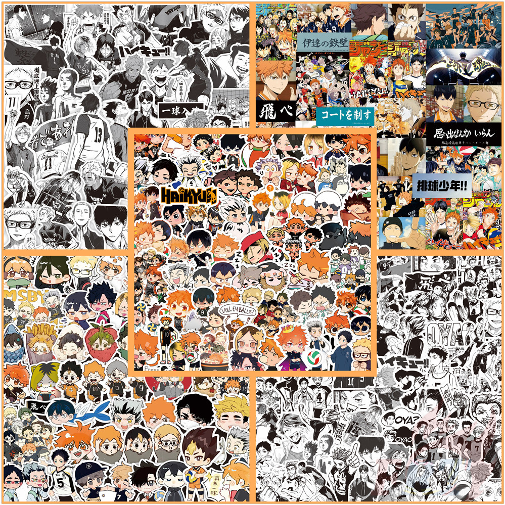 55PCS/65PCS/70PCS/100Pcs Haikyuu!! Stickers Fashion DIY Decals Doodle ...