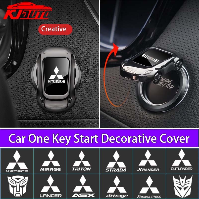 Mitsubishi Car One-Click Start Button Decoration Stickers Zinc Alloy ...