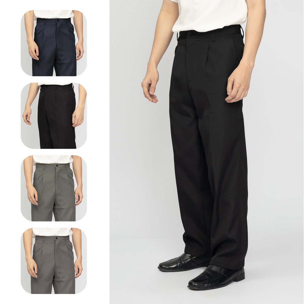 2 for 460 Basic Office Casual Slacks Suit Pants Breathable Straight Cut ...