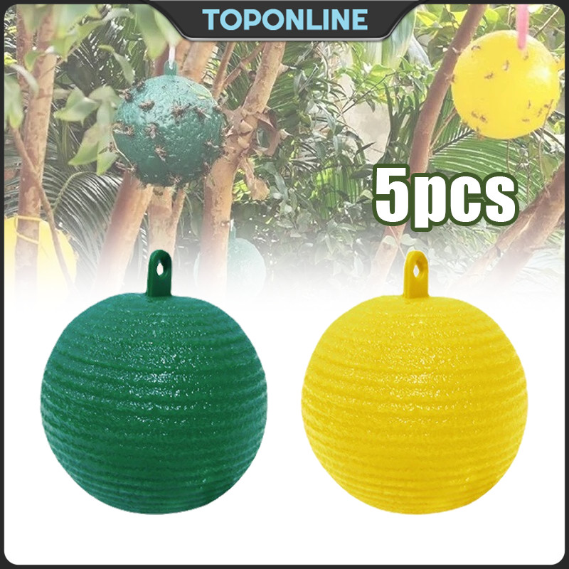 5Pcs Hanging Fruit Fly Trap Ball Pest Insect Fly Catcher Sticky Ball ...