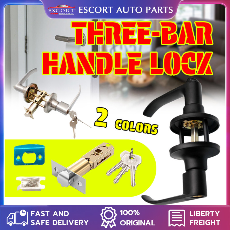 Door Lock Set Tombol Pintu Rumah Tubular Lever Cylindrical Cylinder ...