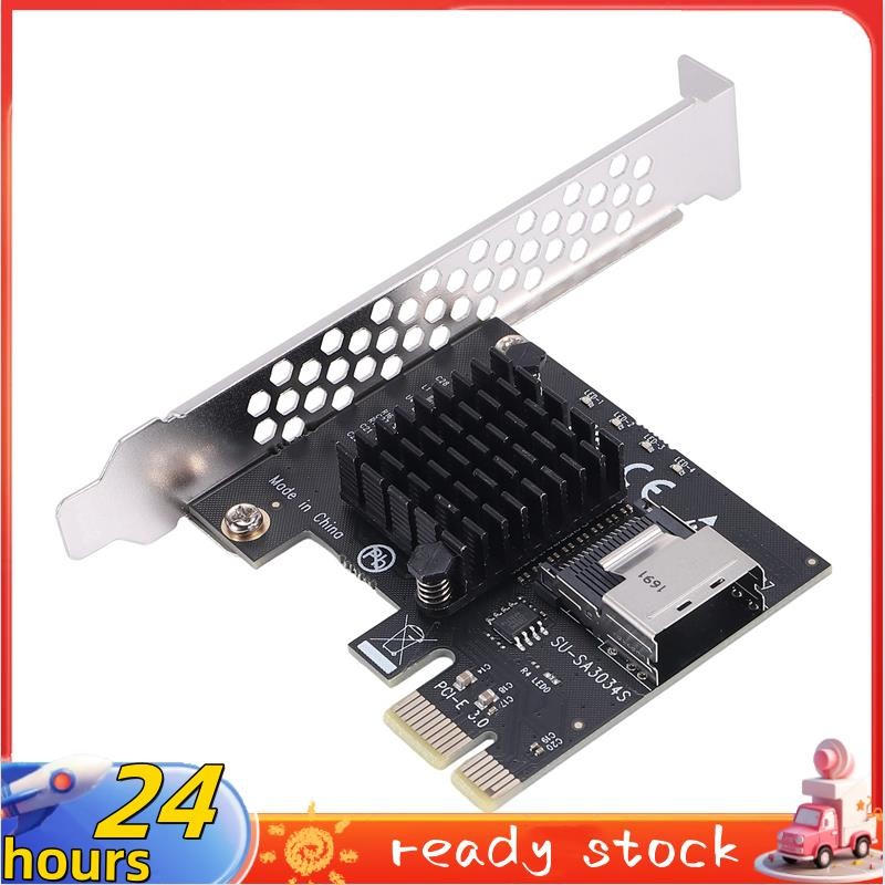 []PCIE Riser Card PCIE 1X to Mini SAS SFF-8087 SATA3.0 6Gbps Adapter ...