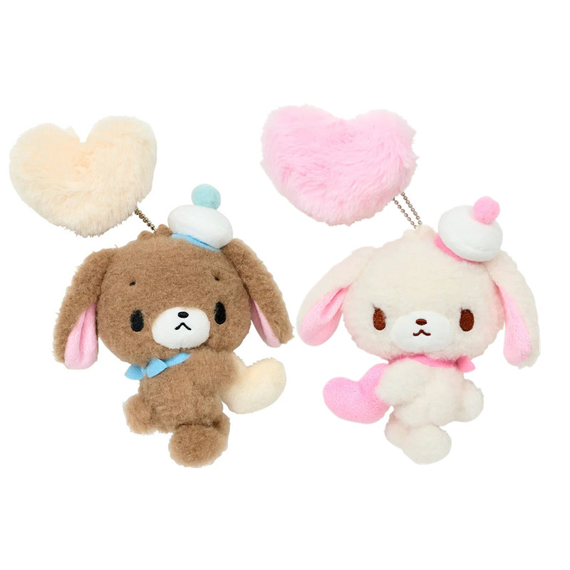Sugarbunnies Plush Keychain Fluffy Heart Shirousa Kurousa Bunny Kawaii ...