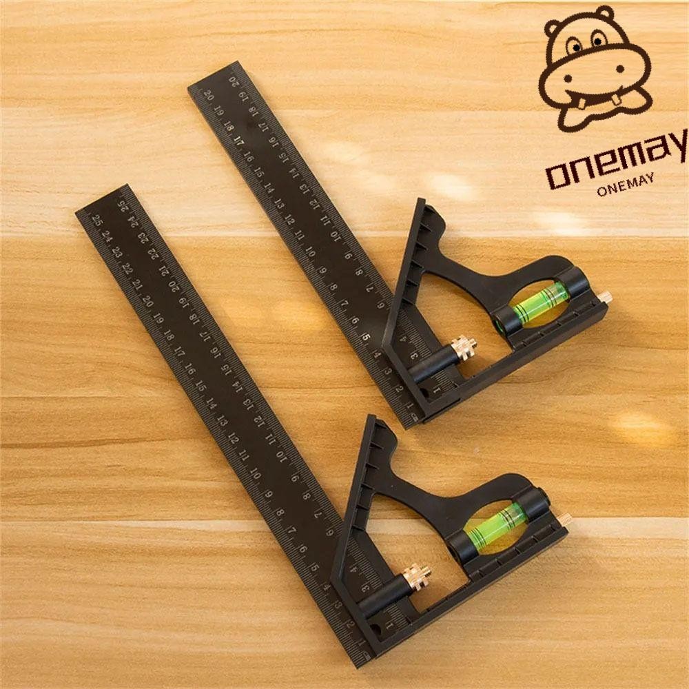 ONE-MAYSHOW Combination Right Angle Ruler, with Bubble 15/20/25cm Level ...