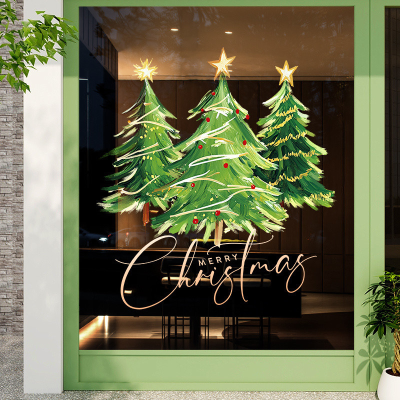 Christmas Tree Decorative Window Sticker Glass Stickers Static Sticker ...