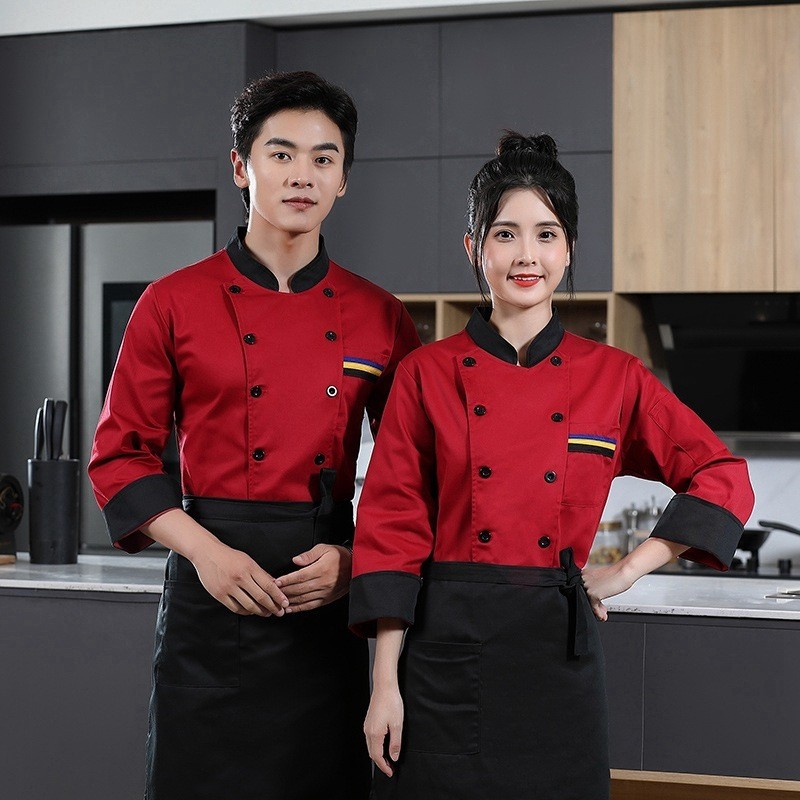 Unisex Chef Uniform Chef Jacket Restaurant Kitchen Baker Work Uniform ...