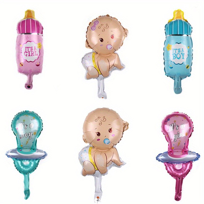 6pcs Mini Bottles Pacifier Balloons Baby Shower Decorations Birthday ...