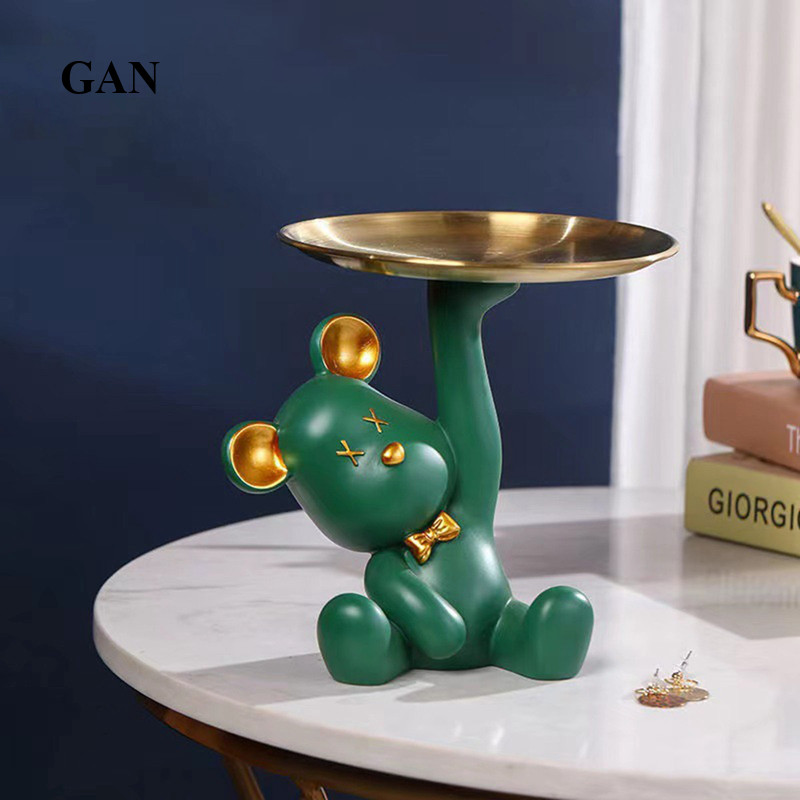 PP+Kawed Figure Toy Trend Doll Bear Resin Statue Creative Desktop ...