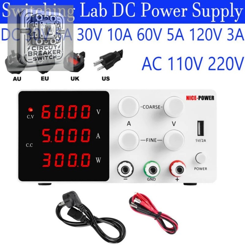 30 V Volt 10A DC Laboratory Power Supply Adjustable Voltage Regulator Switch Power Source 60V 5A ...
