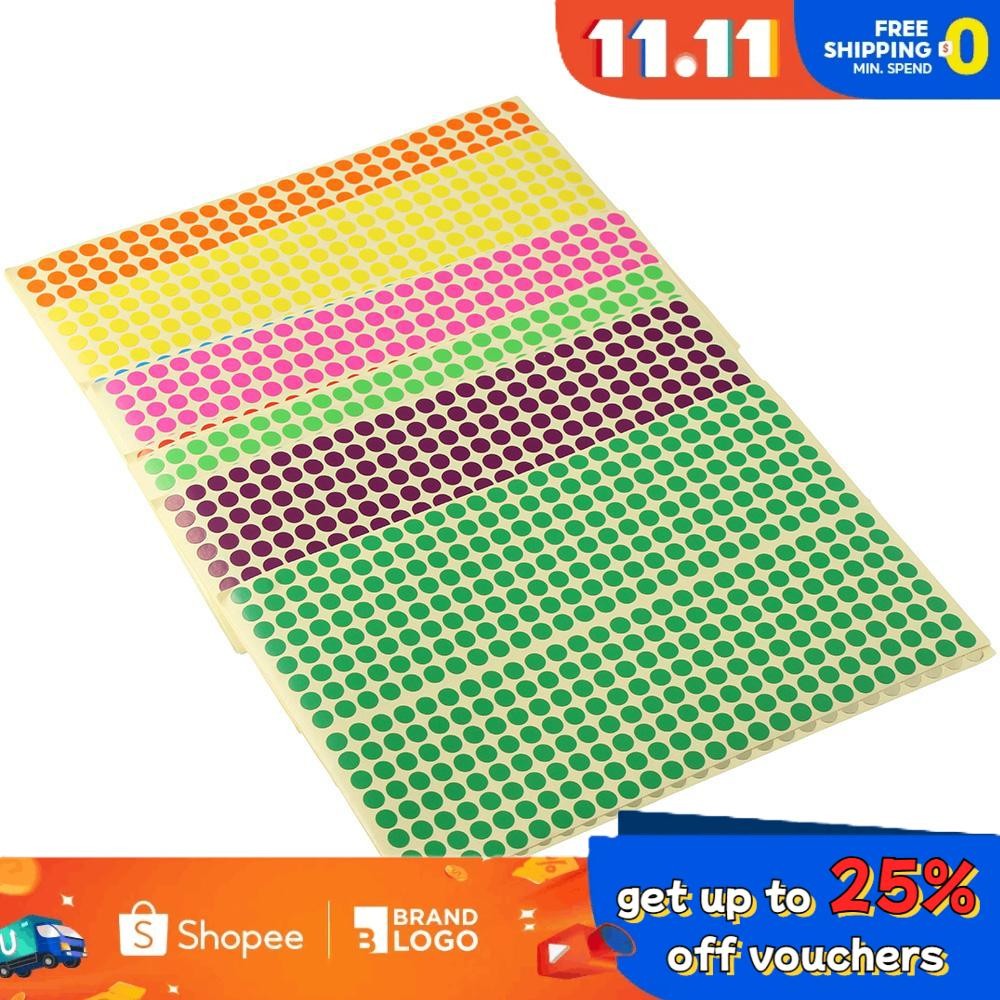 ATHALF Dot Stickers, 1/4" Multicolor Dot Labels, Decorating Small ...
