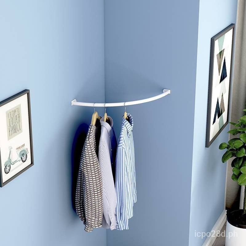 Punch-Free Corner Coat Rack Floor Bedroom Clothesline Pole Corner Does ...