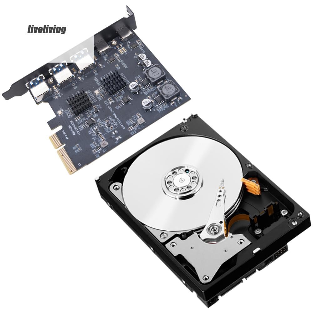 PCI Express X4 to USB C + USB3.2 Gen2 10Gbps Adapter PCIE USB Expansion ...