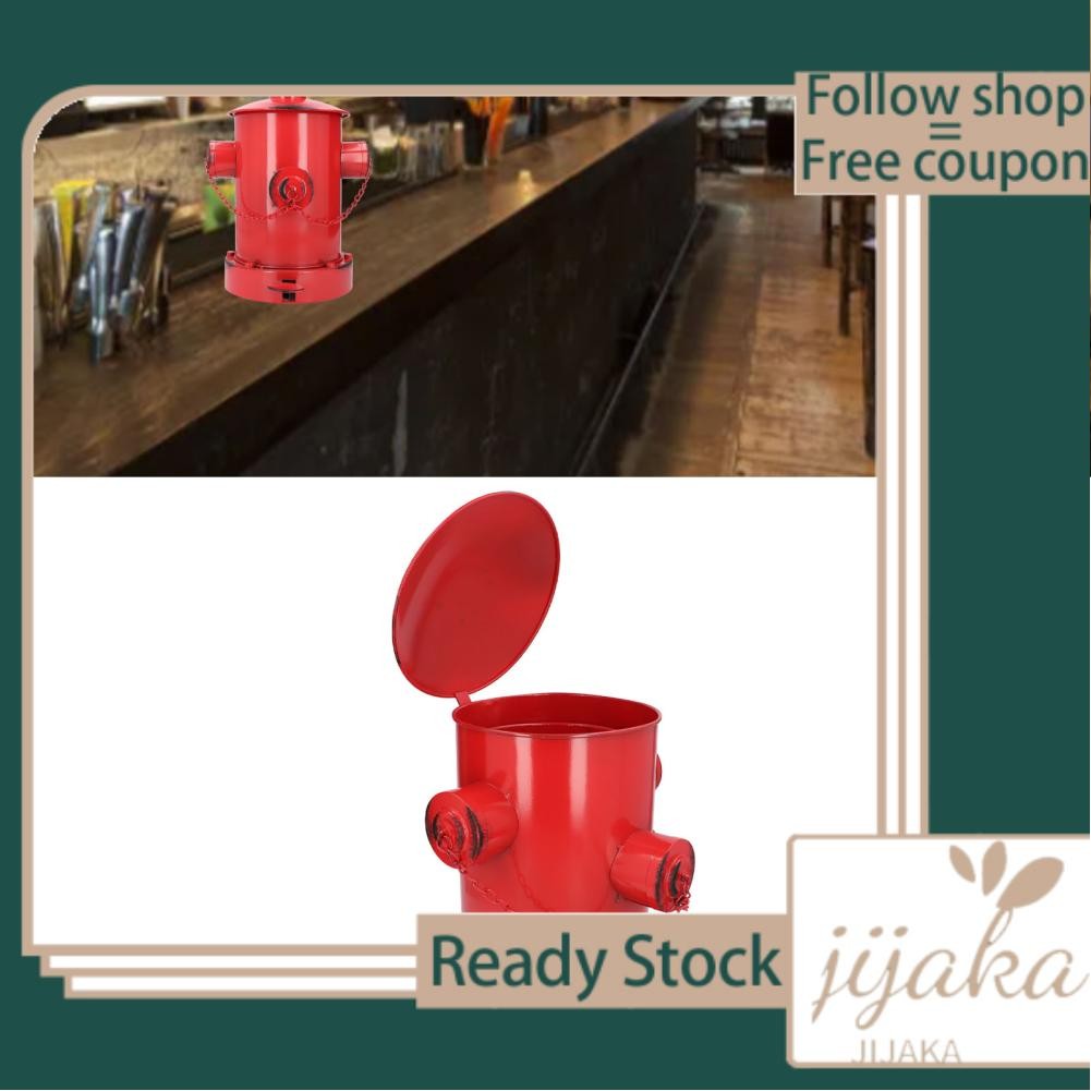 Jijaka Fire Hydrant Garbage Can Artistic Metal Trash with Bucket for ...