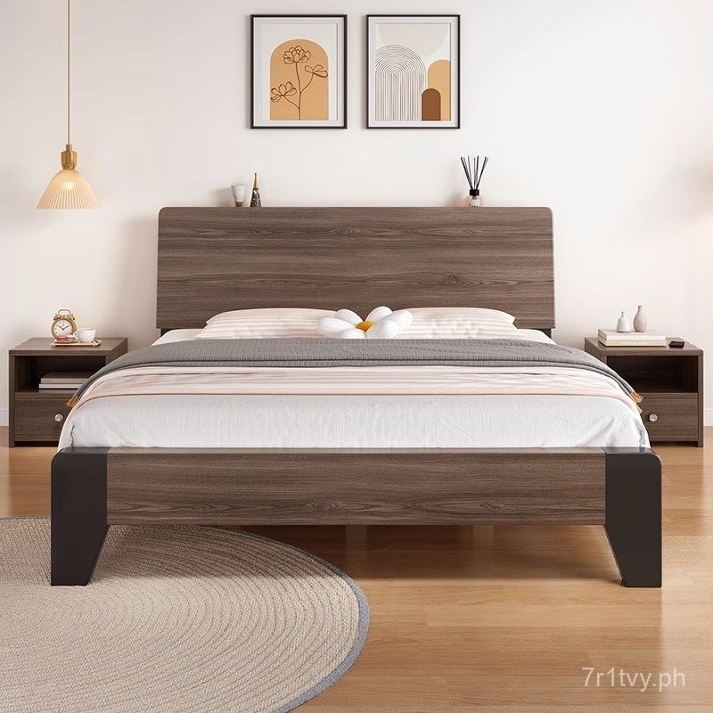 Bed Solid Wood Bed Modern Simple Home1.5M Rental Room Master Bedroom ...