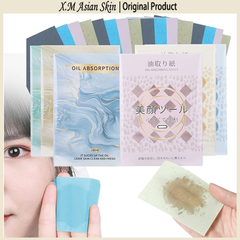 100 Pieces Japanese Facial Oil Control Blotting Paper for Oily Face ...