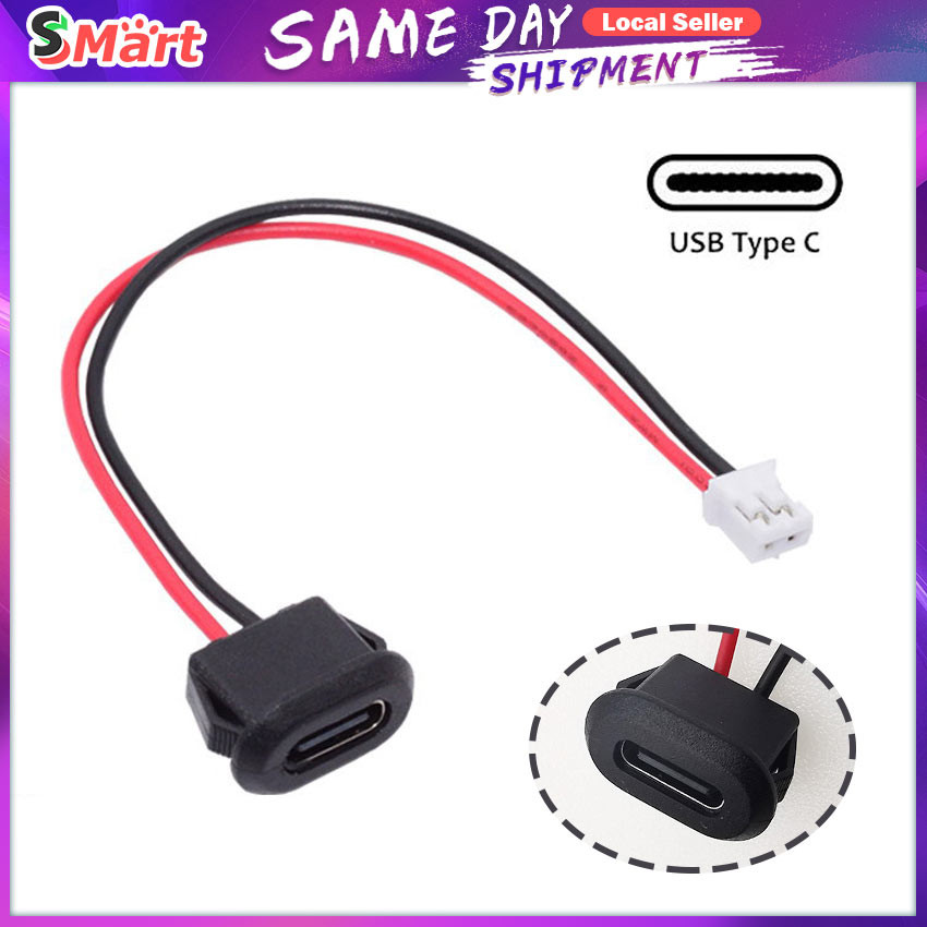 USB Type C 2 Pins Connector Jack Female Type-C 3A 30V Fast Charging ...