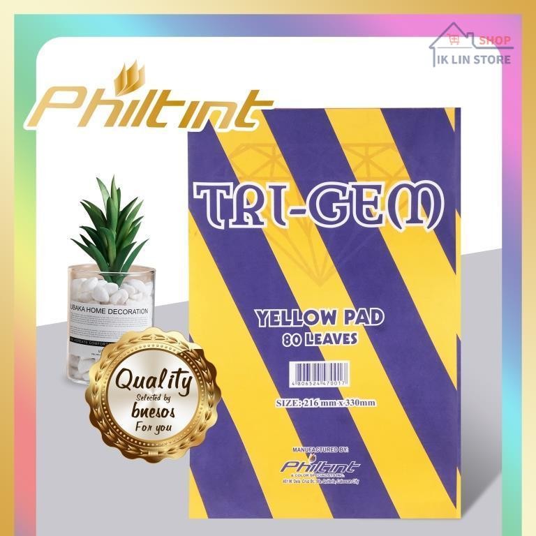 TRI-GEM YELLOW PAD (80LEAVES) 10-PAD PER REAM | Shopee Philippines