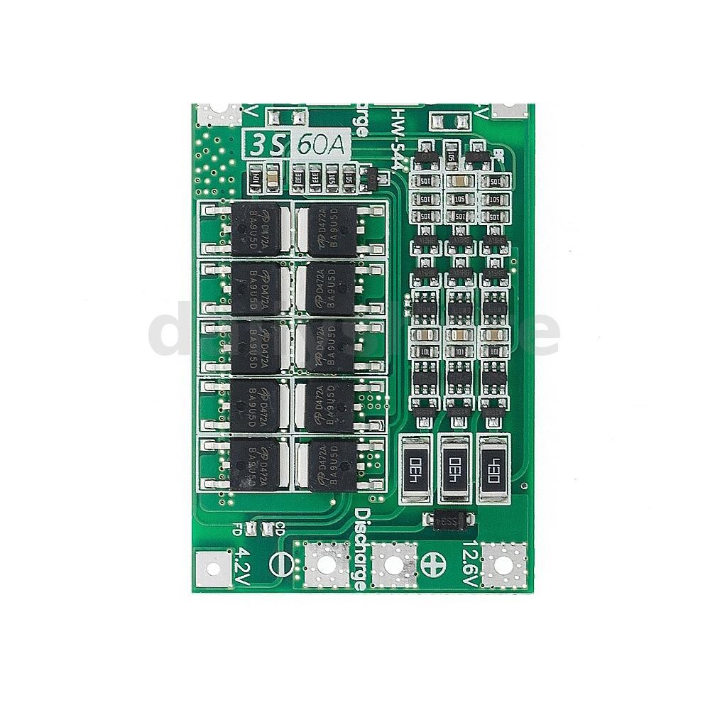 3S 60A Li-ion Lithium Battery 18650 Charger PCB BMS Protection Board with Balanace for Drill ...