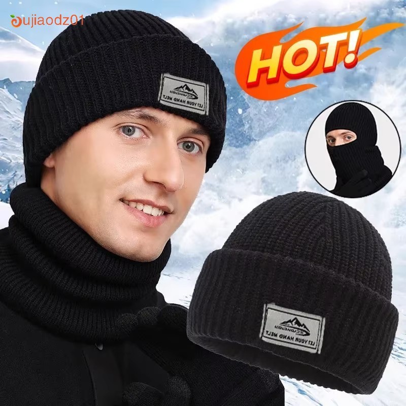 Outdoor Tactical Cycling Wool Knitted Warm Balaclava Hat 2 in 1 Full ...