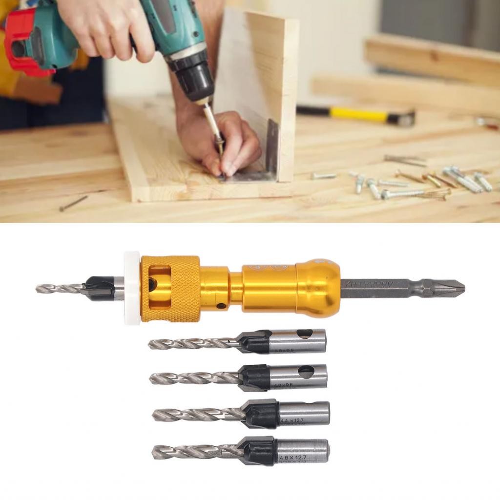 Soxii Adjustable Depth Stop HSS M2 Head Countersink Drill Bit Set ...