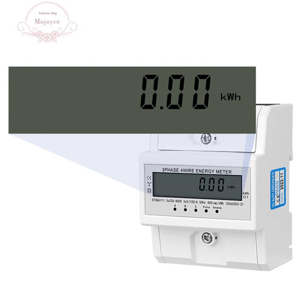 3 Phase 4 Wire Din Rail Energy Meter Digital KWh Meter Power ...