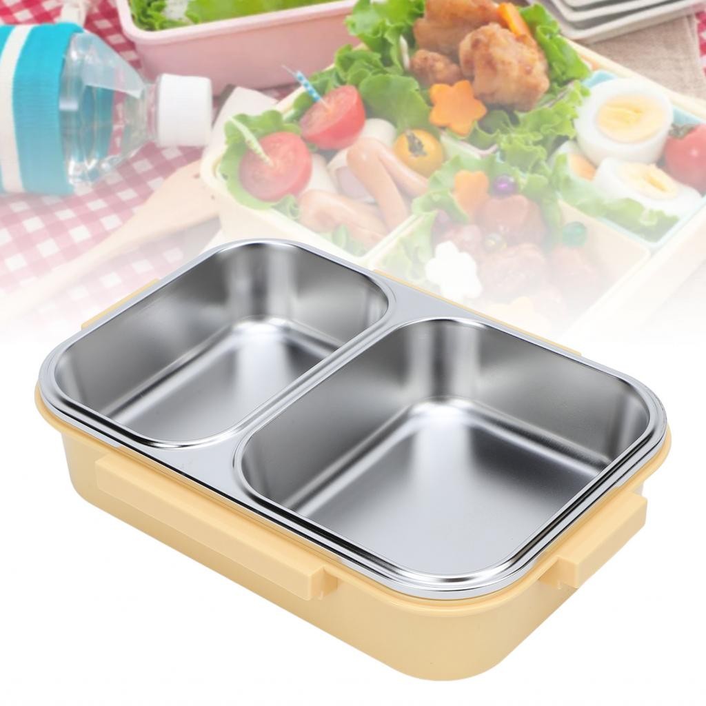 Meien Stainless Steel Lunch Box Easy To Wash 1.2L Two Compartment ...