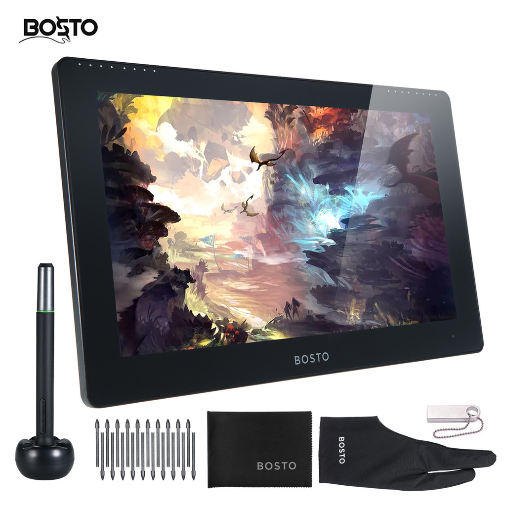 BOSTO Studio 16HD 15.6 Inch Portable Graphic Monitor Drawing Tablet All-in-One Computer 1920* ...