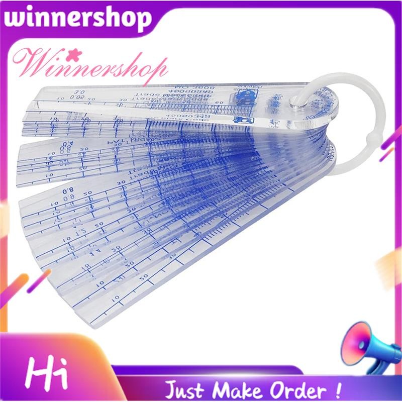 Plastic Feeler Gauge 0.05mm to 3mm Metric Gap-Measuring Tool 21 Leaf ...