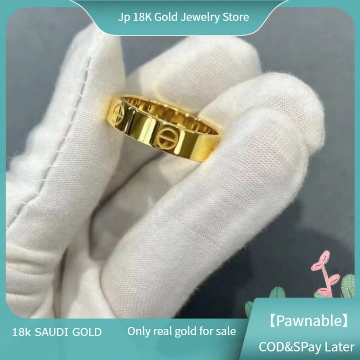 ️ 【️Pawnable】18K Saudi Gold Pawnable ( nasasanla) love wedding ring 2 ...