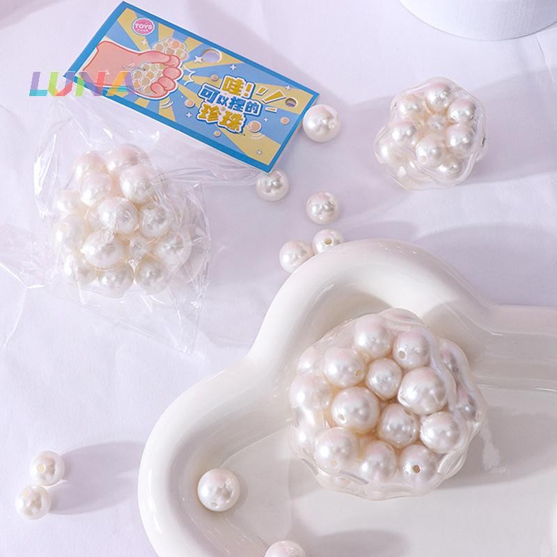 Awheat Stress Relief Squeeze Pearl Balls Stress Ball Fidget Toy Glazed ...