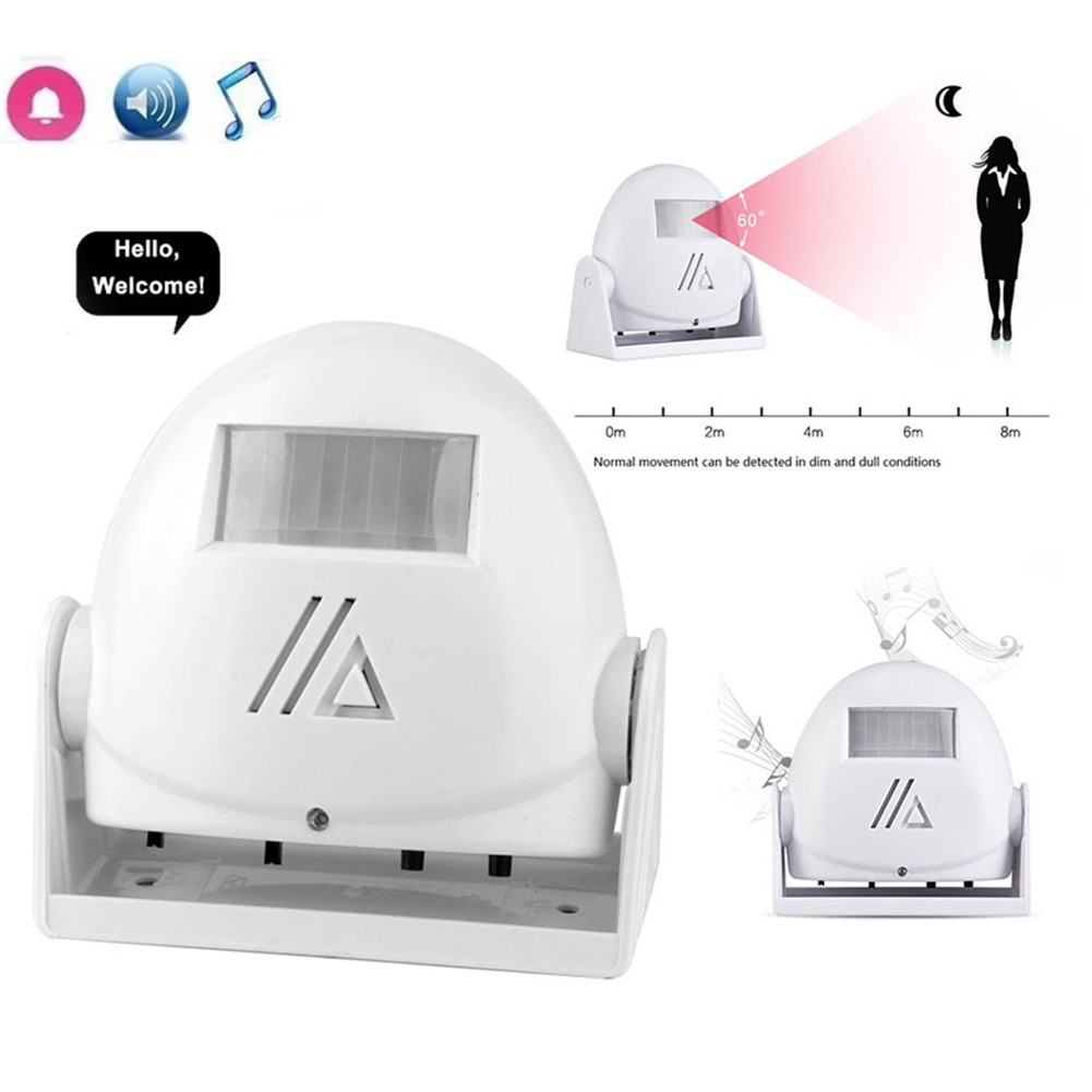 Doorbell Welcome Alarm Motion Sensor Detector Wireless Anti Theft Alarm ...