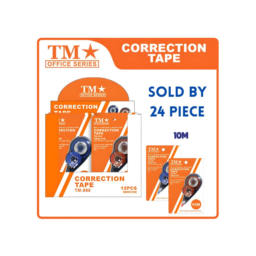 TM Correction Tape 10m TM-888 | 24pcs | Shopee Philippines