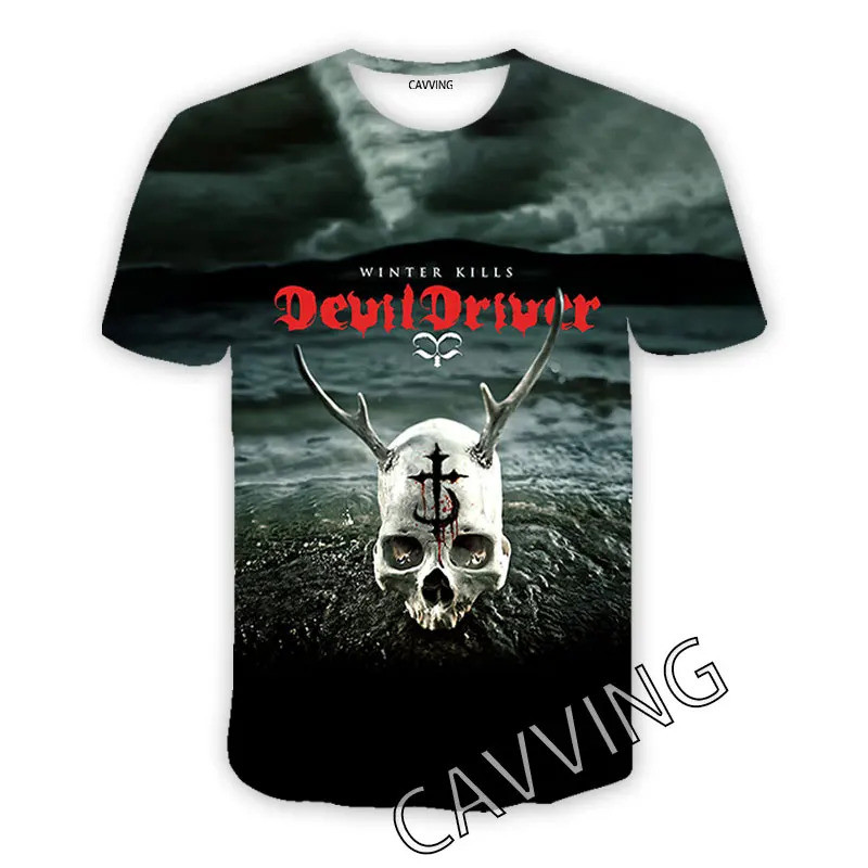 CAVVING 3D Printed Devildriver Band Casual T-shirts Hip Hop Tee Shirts ...