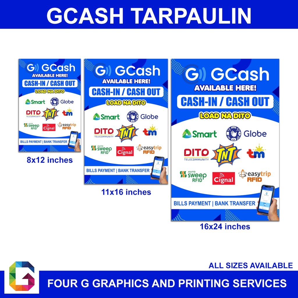 GCASH TARPAULIN (COD AVAILABLE!) | CASH IN/OUT | RATES | Shopee Philippines