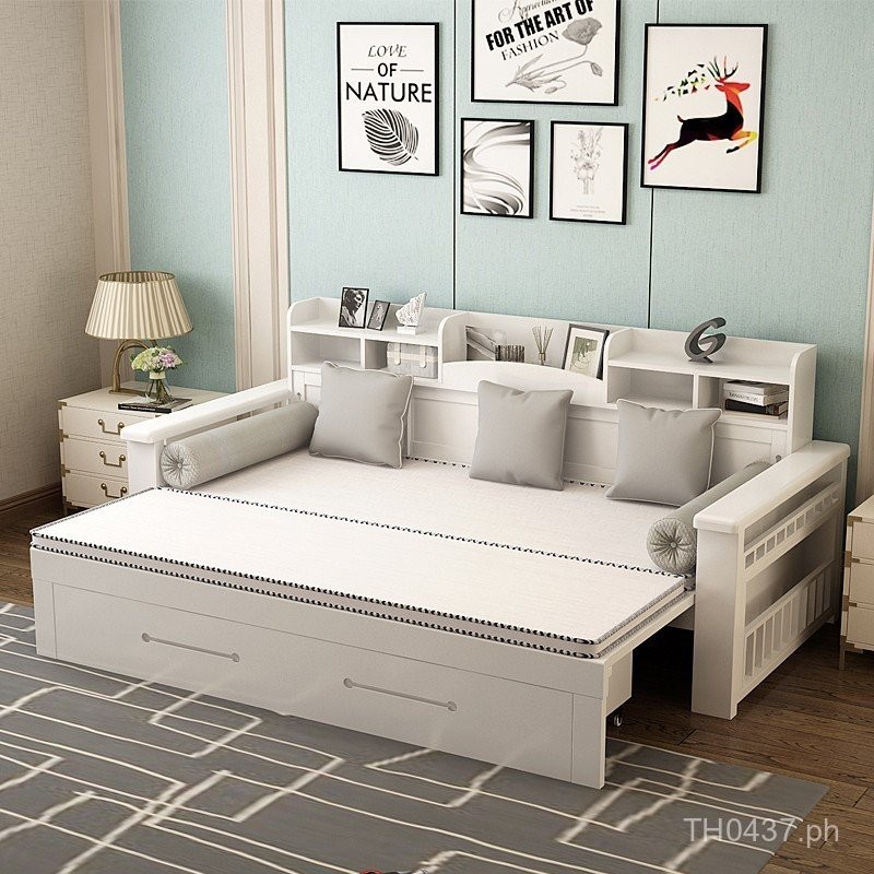 Double Living Room Multifunctional Convertible Storage Sofa Bed for ...