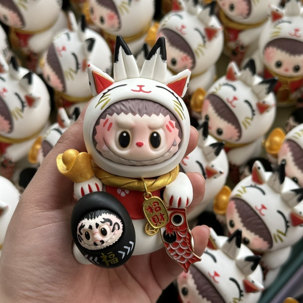 Pure Resin Clay labubu labubu Figure Japanese Style Money-making Black ...