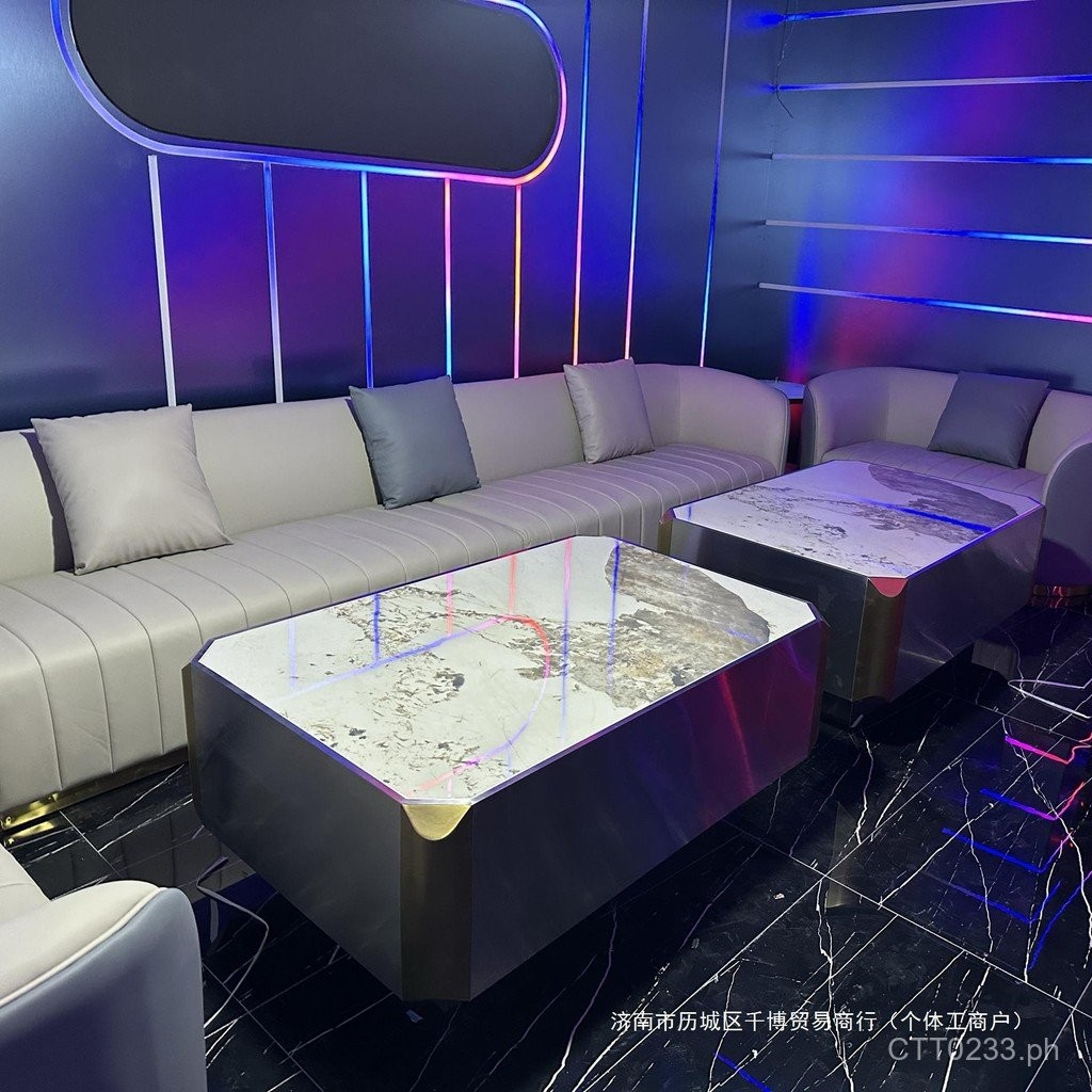 Sofa Set with Coffee Table KTV Private Room Illuminated Coffee Table ...